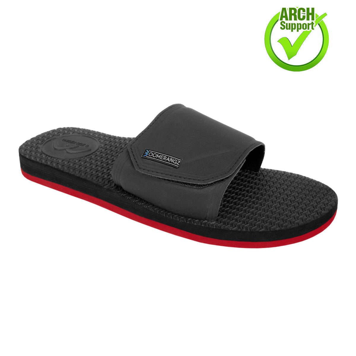 Regular Black/Red Adjustable Slides – Boomerangz Footwear