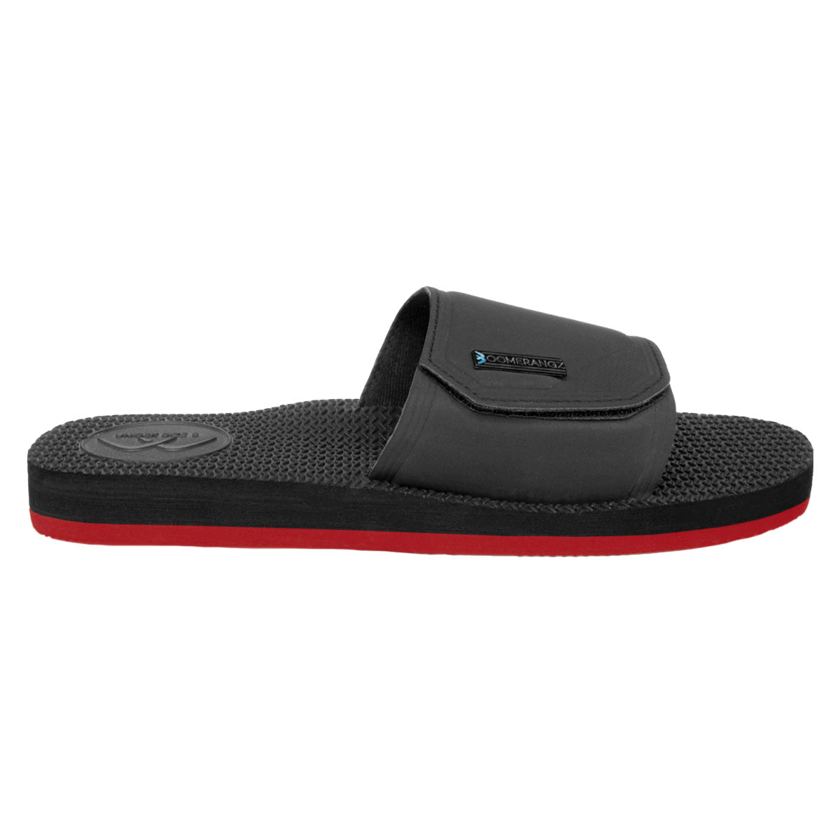 Regular Black/Red Adjustable Slides – Boomerangz Footwear