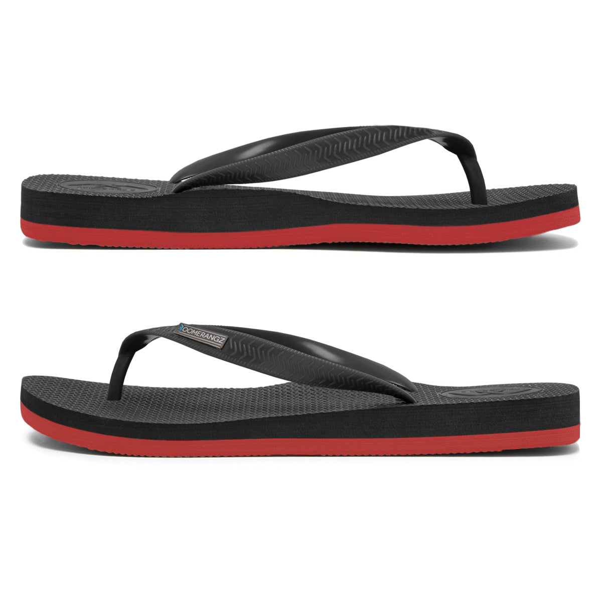 Reg Black/Red Thongs + Additional Coloured Straps – Boomerangz Footwear