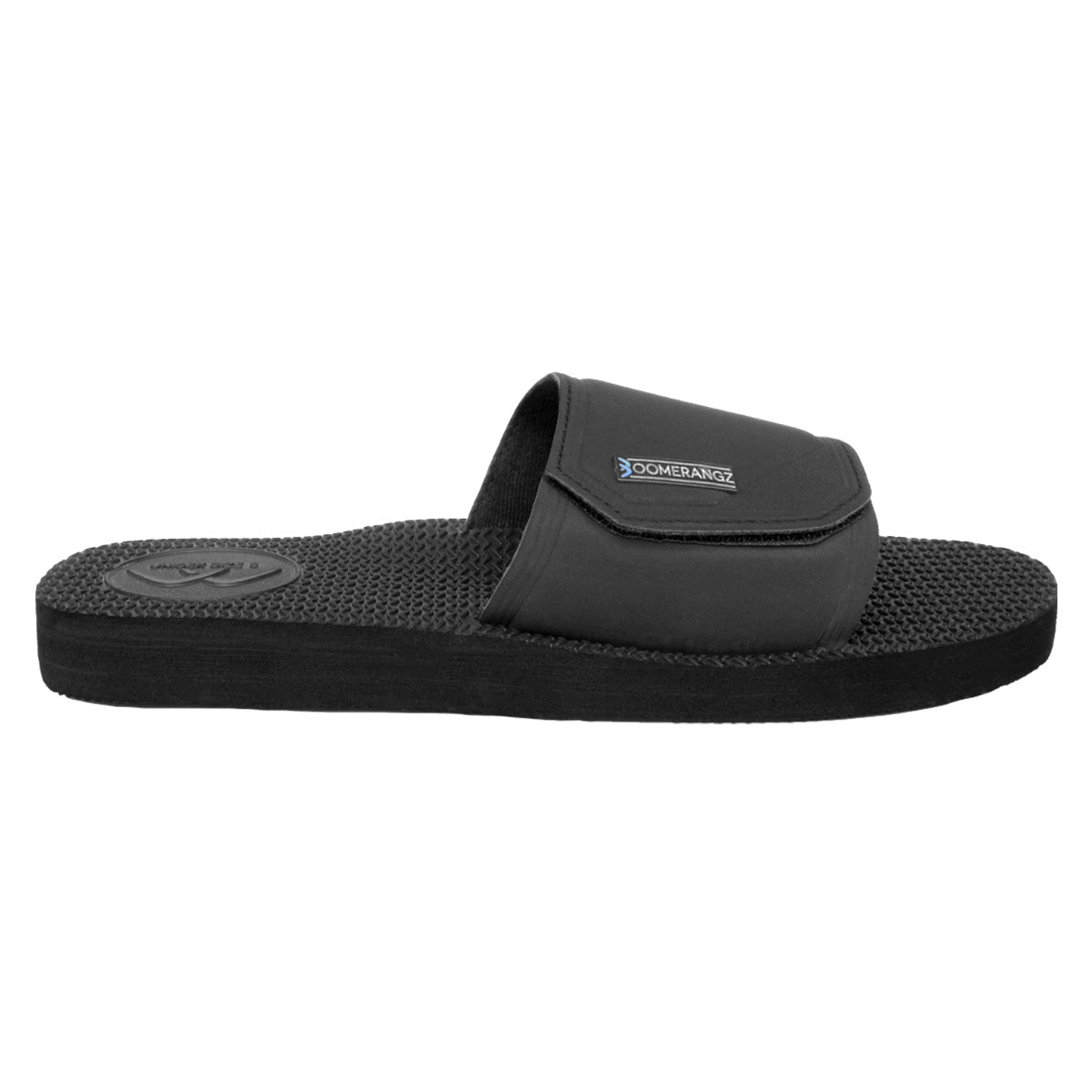 Regular Black Adjustable Slides – Boomerangz Footwear